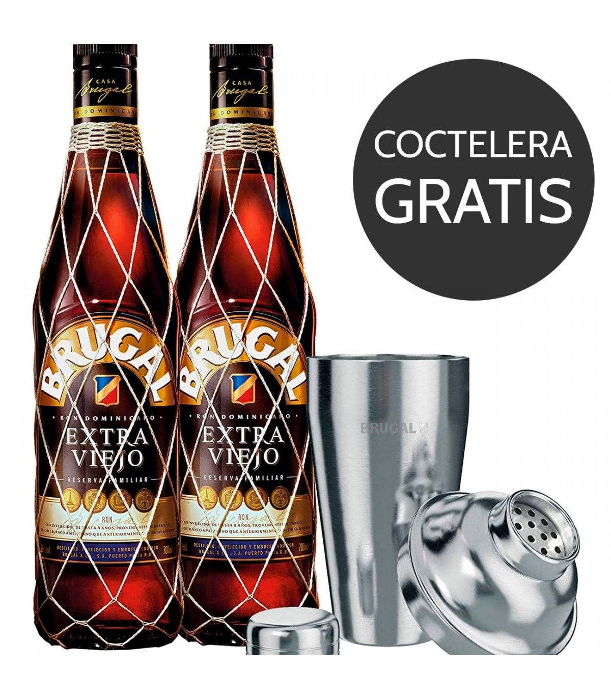 Comprar Pack Ron Reserva Brugal Extra Viejo + Coctelera | ENBOTELLA