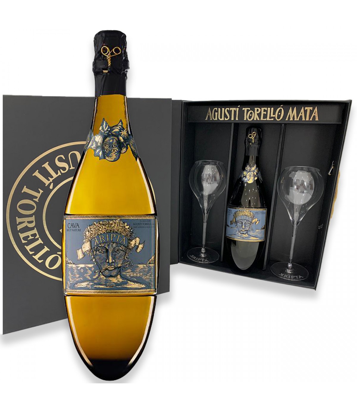 Comprar Estuche 1 botella Kripta Brut Nature + 2 copas | ENBOTELLA